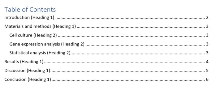 How To Insert An Automatic Table Of Contents In Word Top Tip Bio