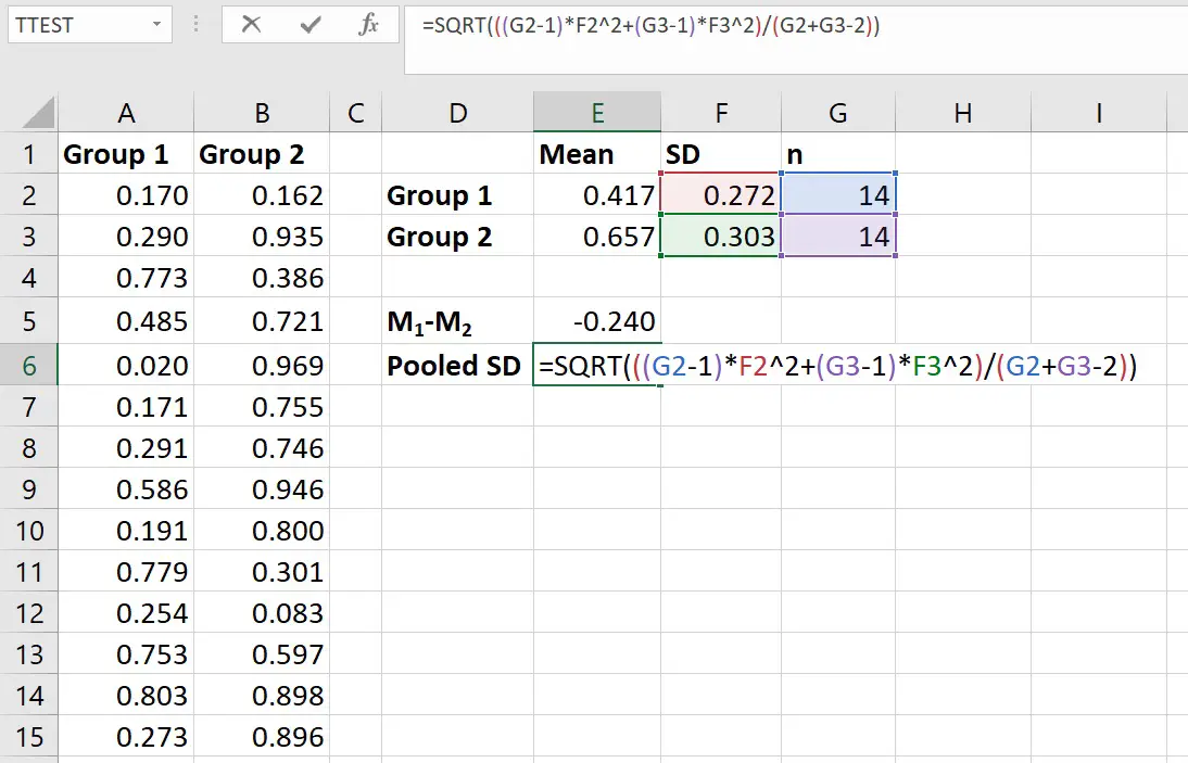 Calculate The Pooled Standard Deviation In Excel Top Tip Bio 49200