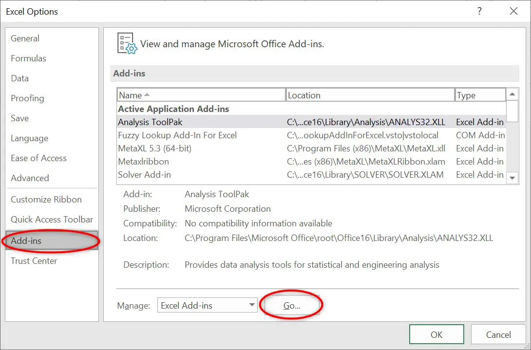 Excel manage add ins Top Tip Bio